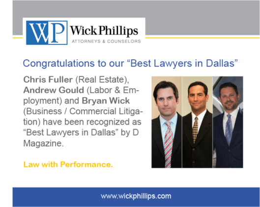 Three Wick Phillips Partners Recognized as “Best Lawyers in Dallas” by ...